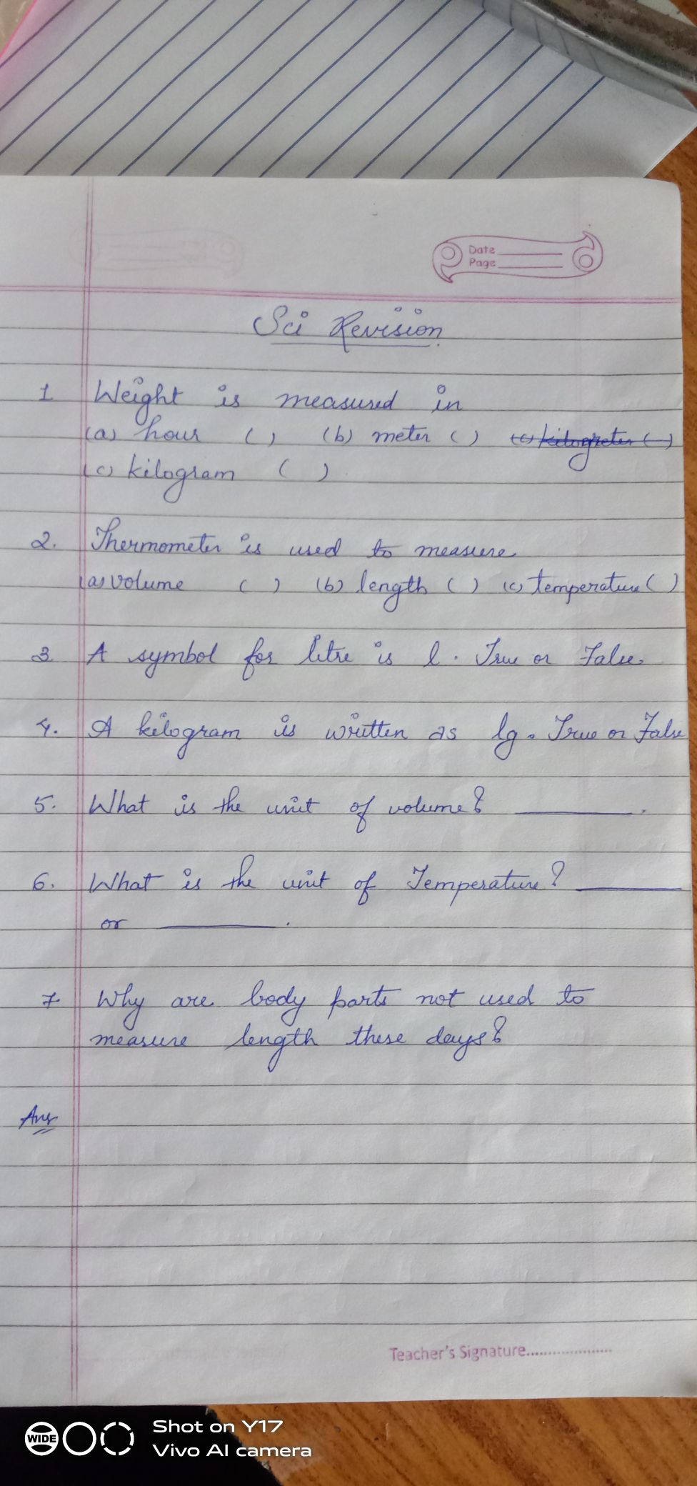 Revision Work Of Chap 8 - Science - Assignment - Teachmint