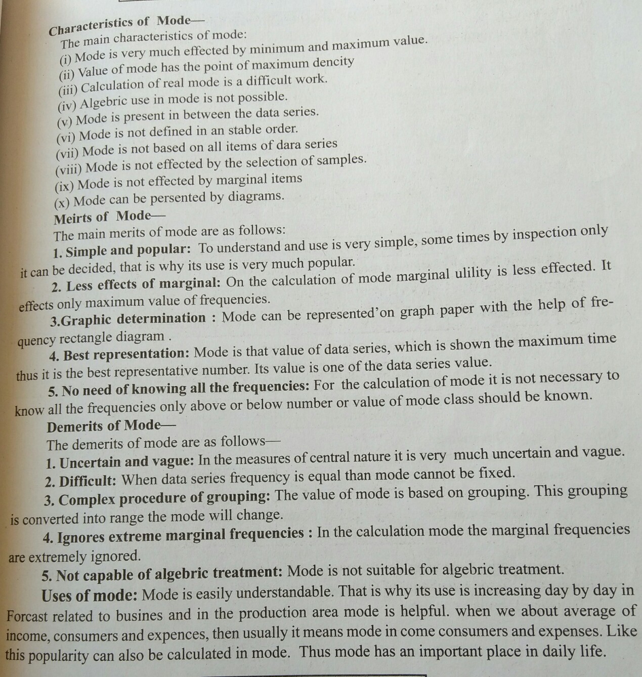 Mode - Statistics For Economics - Notes - Teachmint