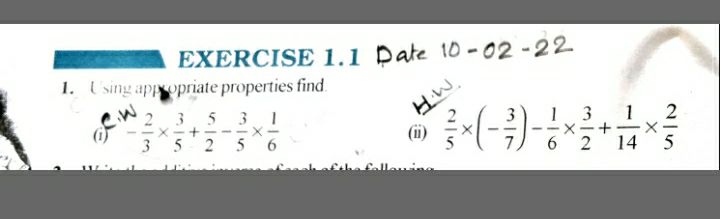 Rational Numbers - Mathematics - Assignment - Teachmint