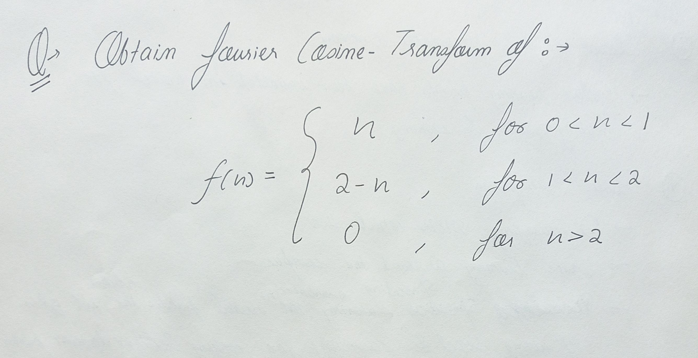 Fourier Transform - Engineering maths - Subjective Test - Teachmint