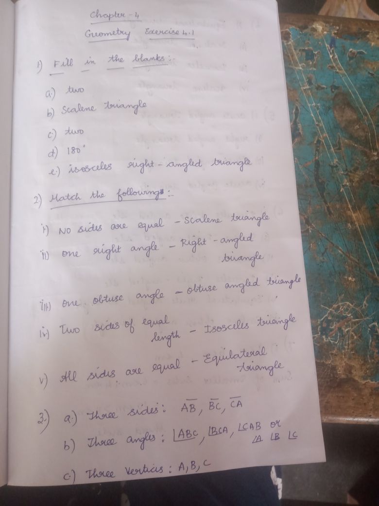 Chapter 4(Geometry) - Maths - Assignment - Teachmint