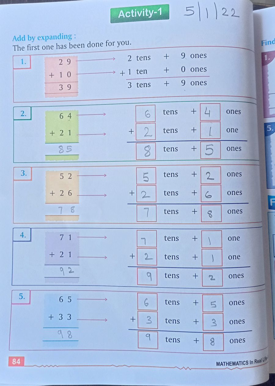 L.No 9 Addition And Subtraction Up To 99 - Maths - Assignment - Teachmint