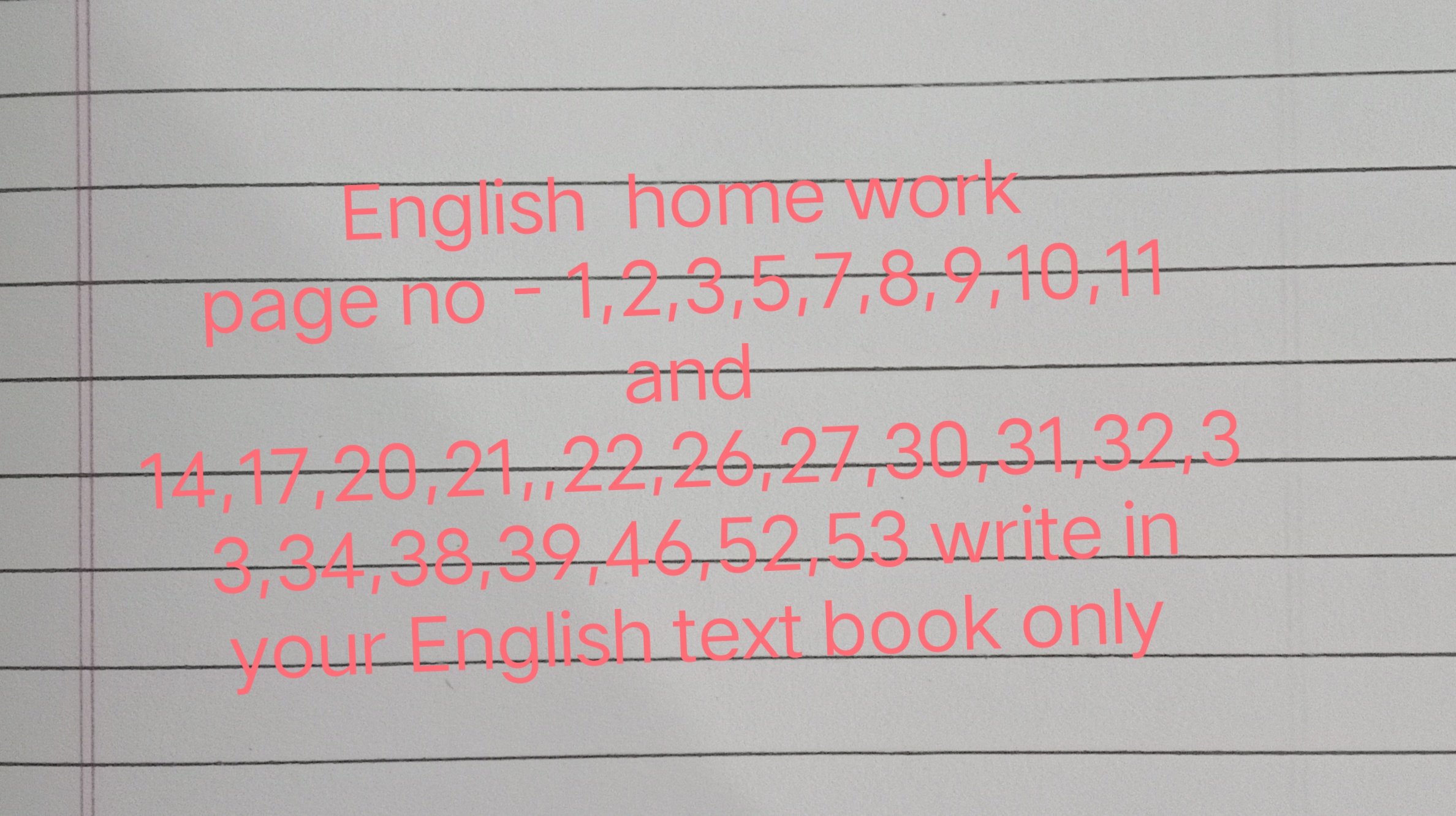 English Home Work - English - Notes - Teachmint