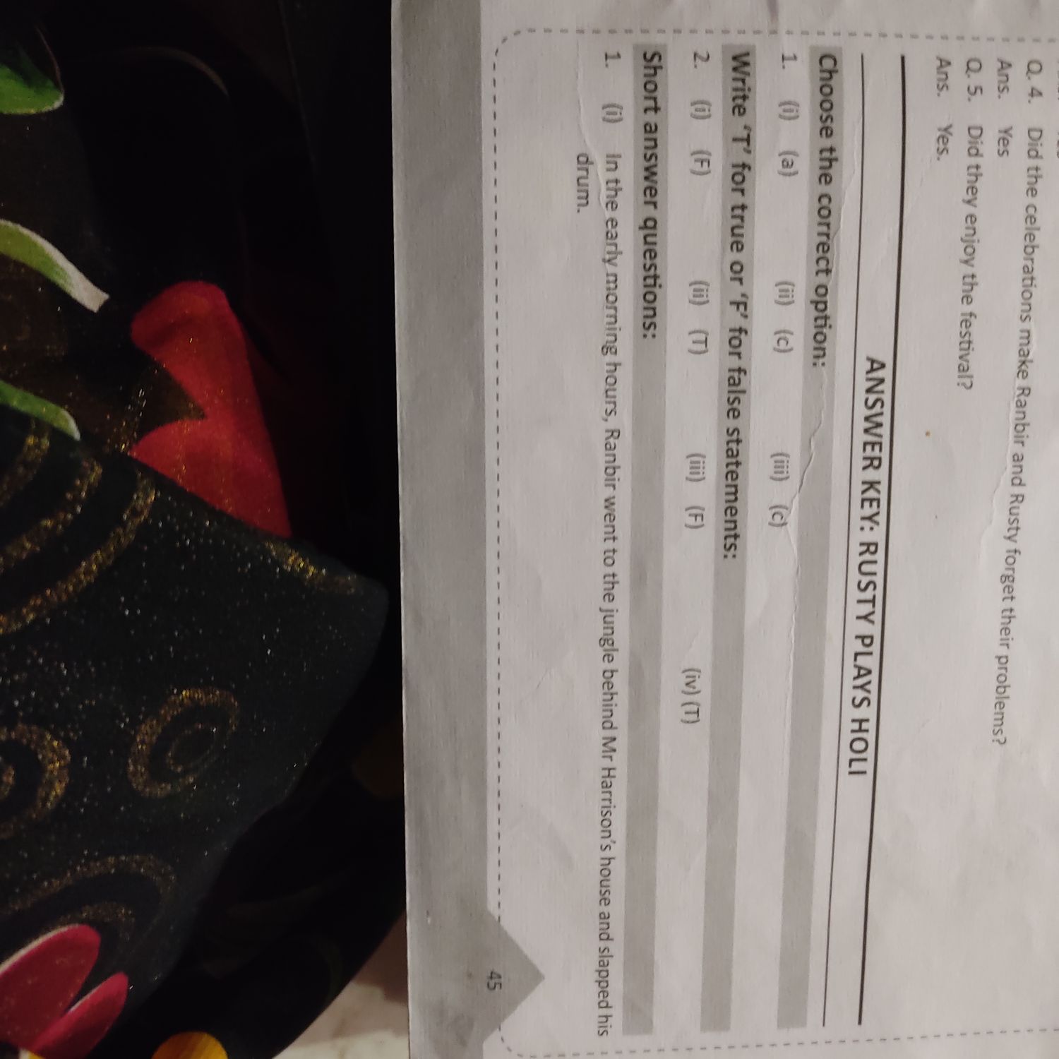 Rusty Play Holi - English - Assignment - Teachmint