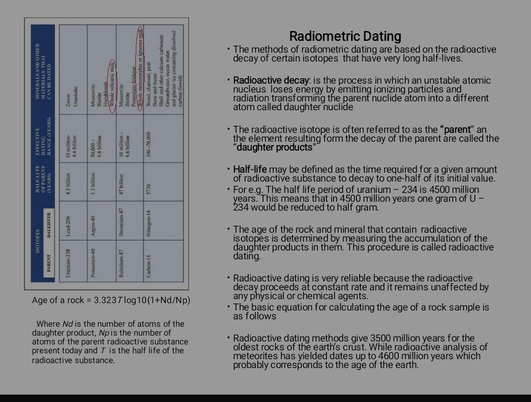 Radiometric Dating - Geology - Notes - Teachmint