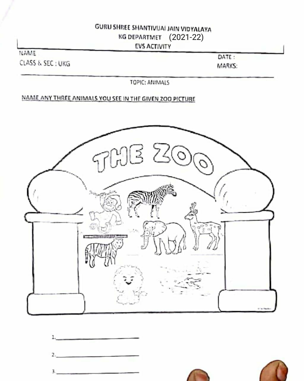 EVS - Rhymes Number work - Assignment - Teachmint