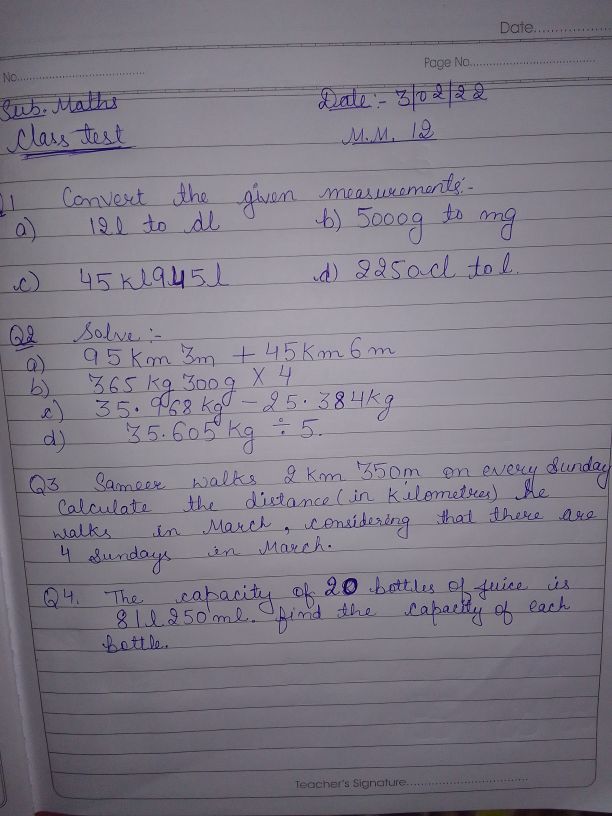 Maths - Maths - Subjective Test - Teachmint