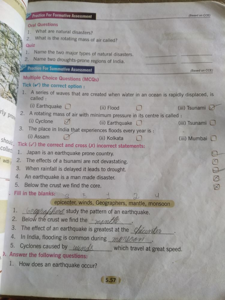 Natural Disasters - Sst - Assignment - Teachmint