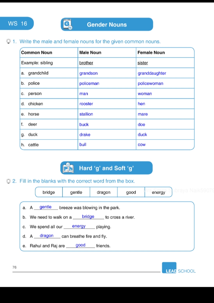 Gender Nouns - Elga - Notes - Teachmint
