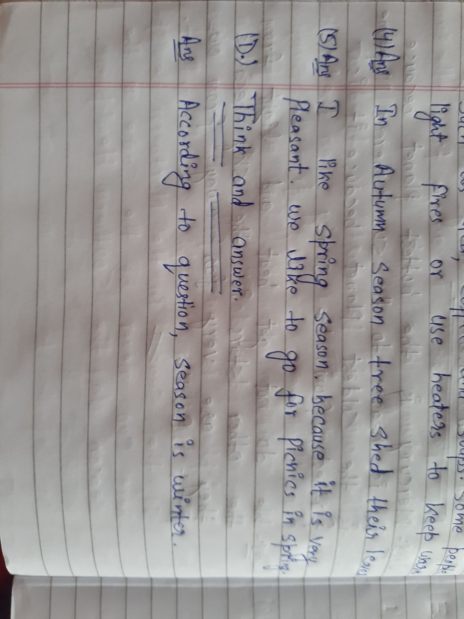 Season - Environmental Studies (EVS) - Assignment - Teachmint