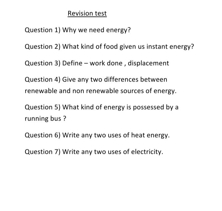 Work And Energy - Science - Subjective Test - Teachmint
