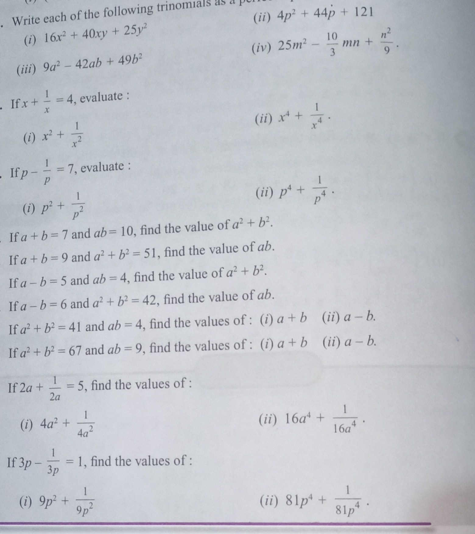 Algebra Special Products - Mathematics - Notes - Teachmint