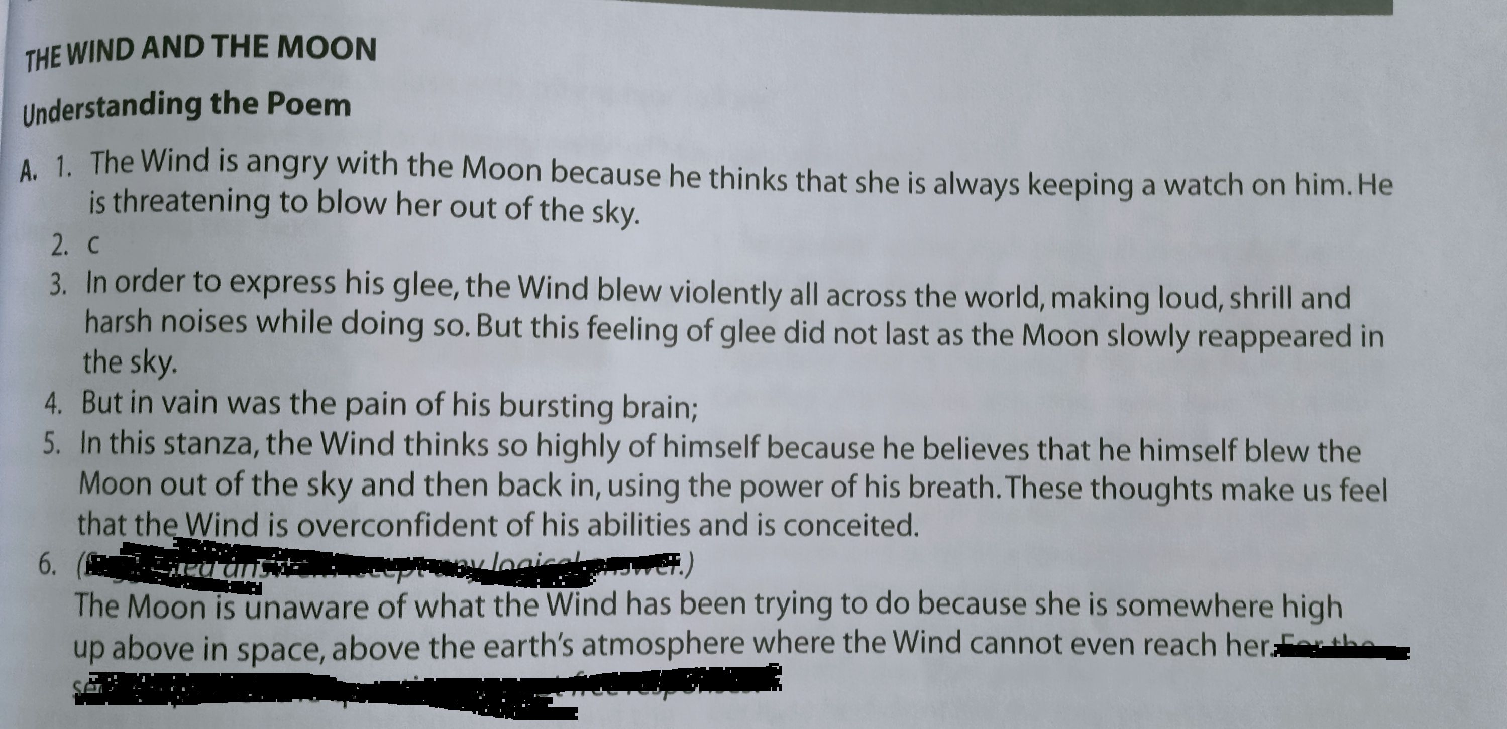 The Wind And The Moon - English - Assignment - Teachmint