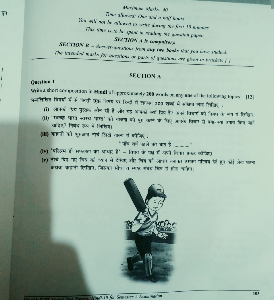 Hindi - Hindi - Subjective Test - Teachmint