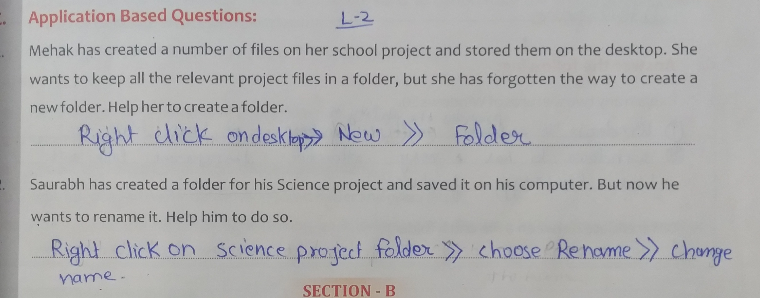 L 2 Application Based Questions Computer Application Notes