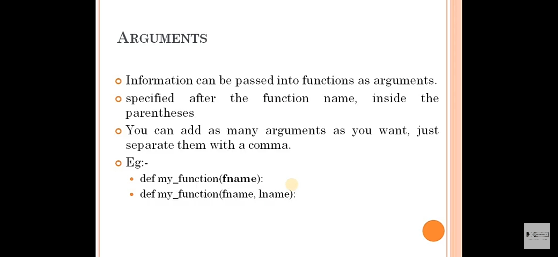 Arguments - Python - Notes - Teachmint