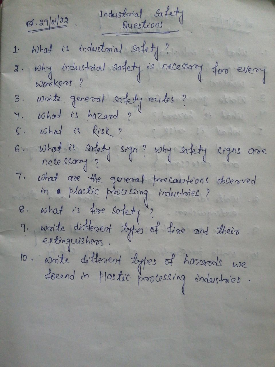 Industrial Safety - Computer Application - Assignment - Teachmint