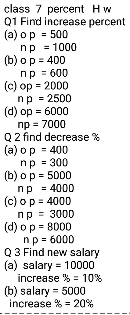 Percent - Maths - Assignment - Teachmint