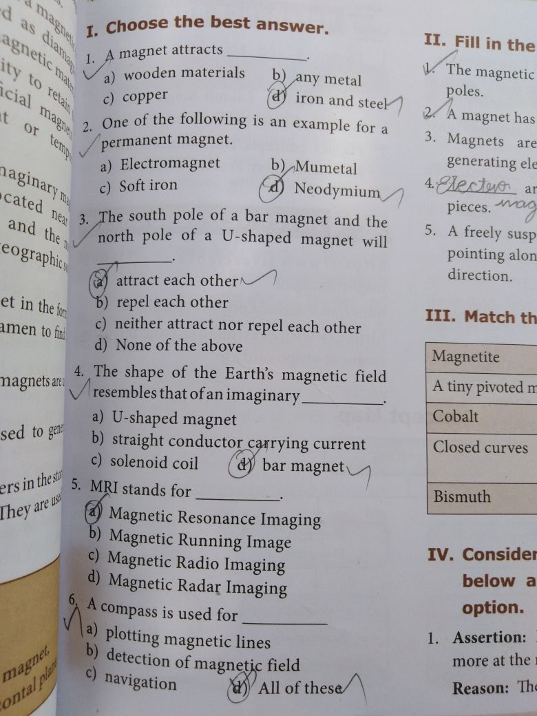 MAGNETISM - Science - Assignment - Teachmint