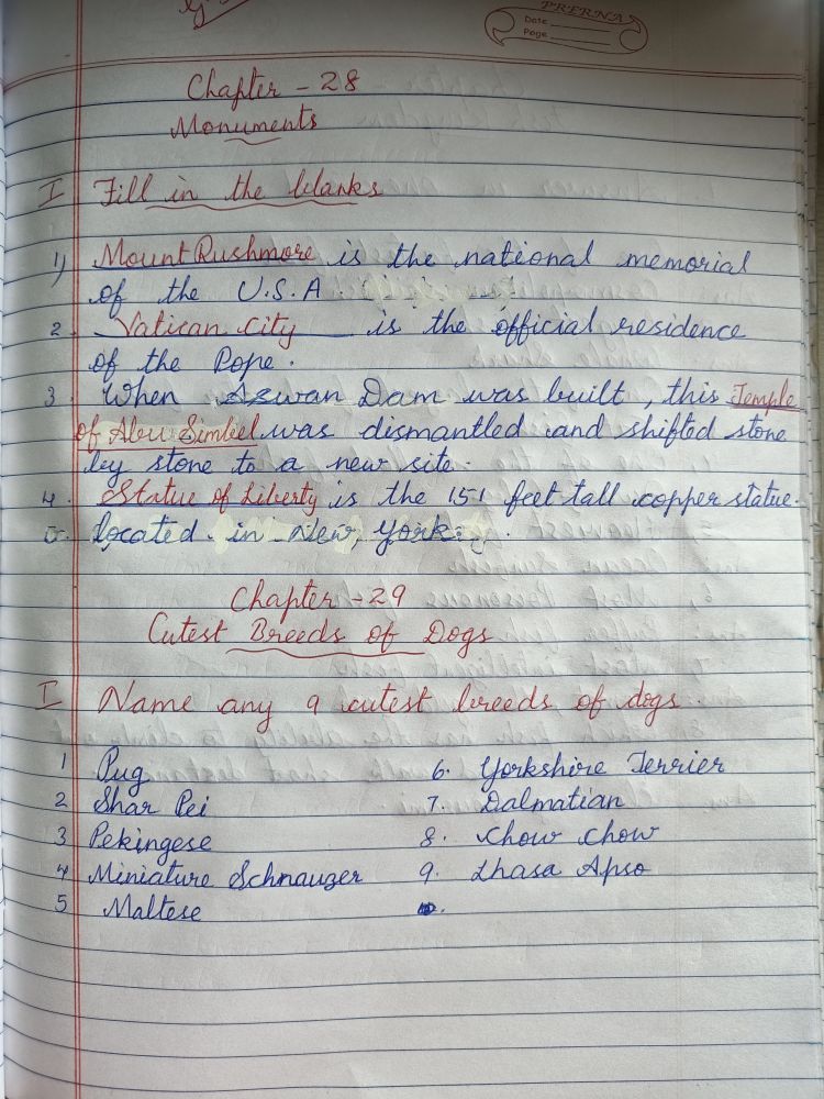 Chapt. 28&29 NotebookWork - G.K - Notes - Teachmint