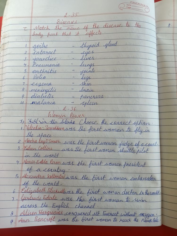 Notebook Work - G.K - Notes - Teachmint