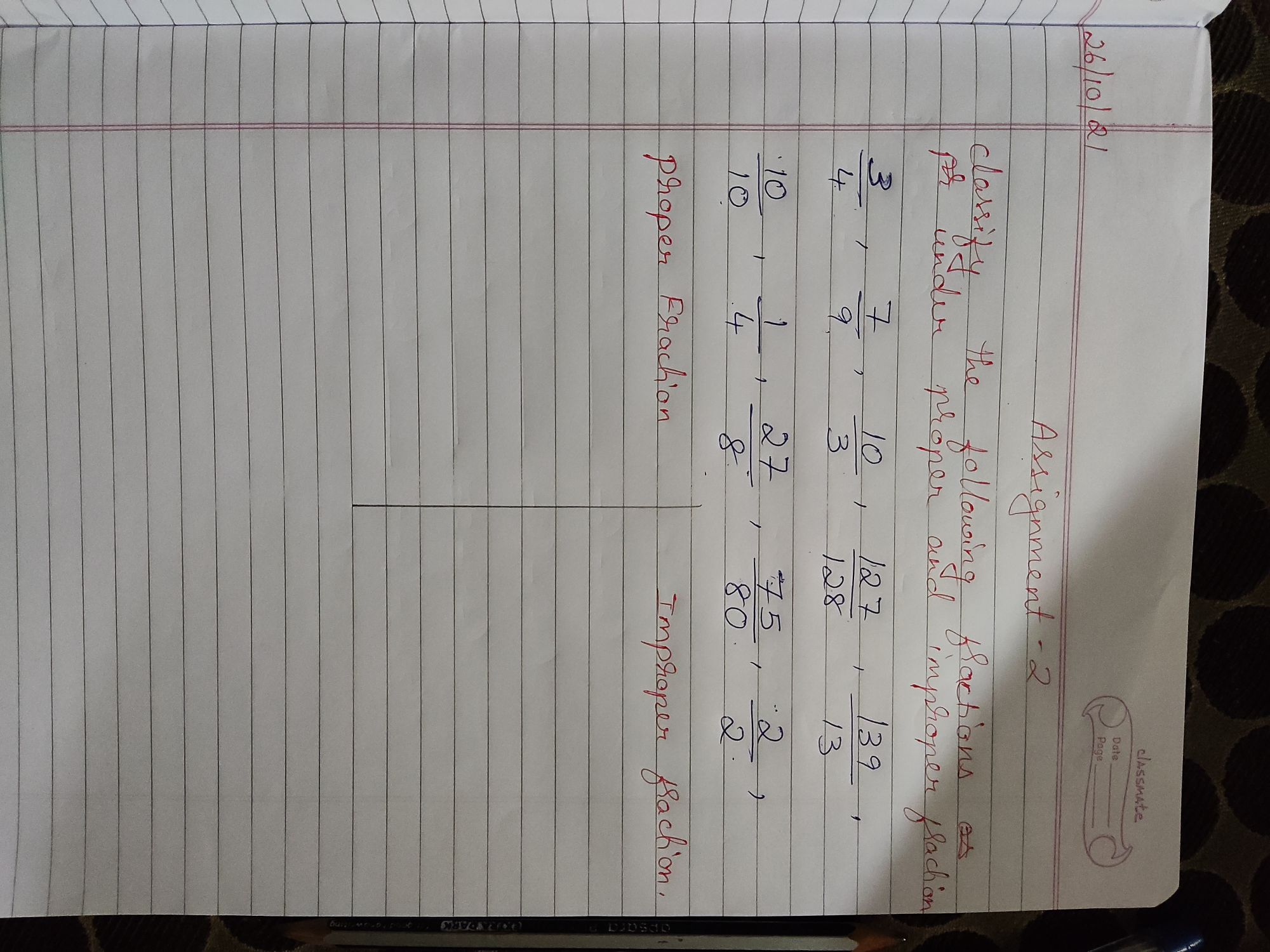 Fractions - Maths - Assignment - Teachmint