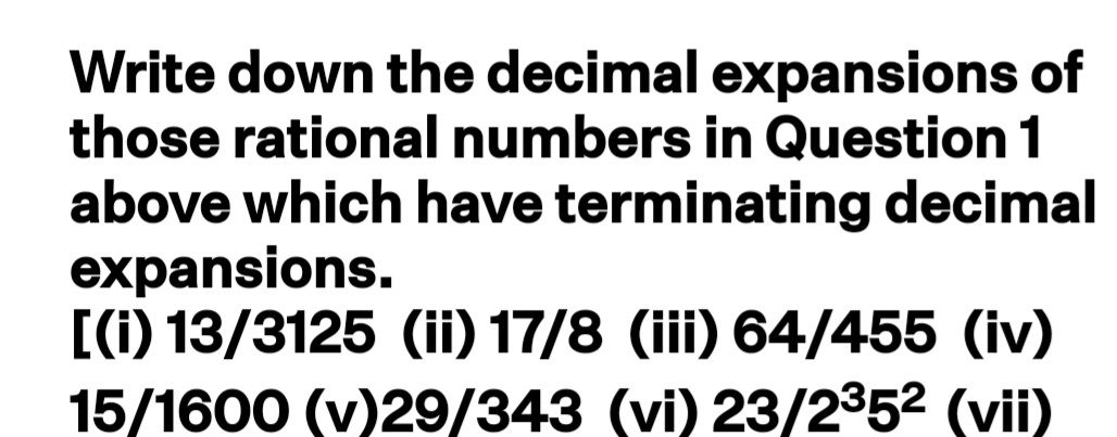 Decimal Expansion - Maths - Assignment - Teachmint