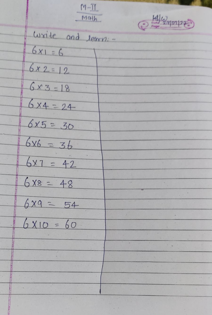 Table - Maths - Assignment - Teachmint