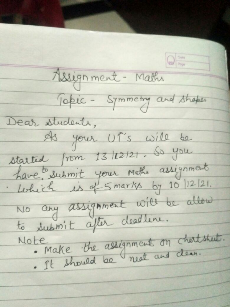 Symmetry - Mathematics - Assignment - Teachmint