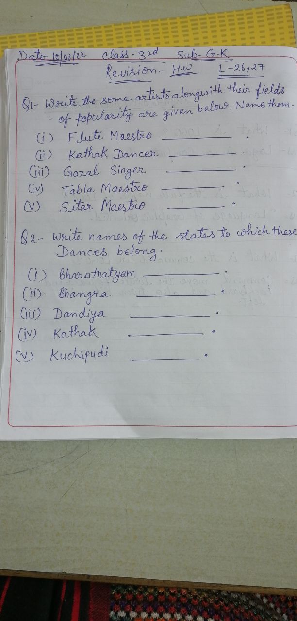 Sub G. K - G.K - Assignment - Teachmint