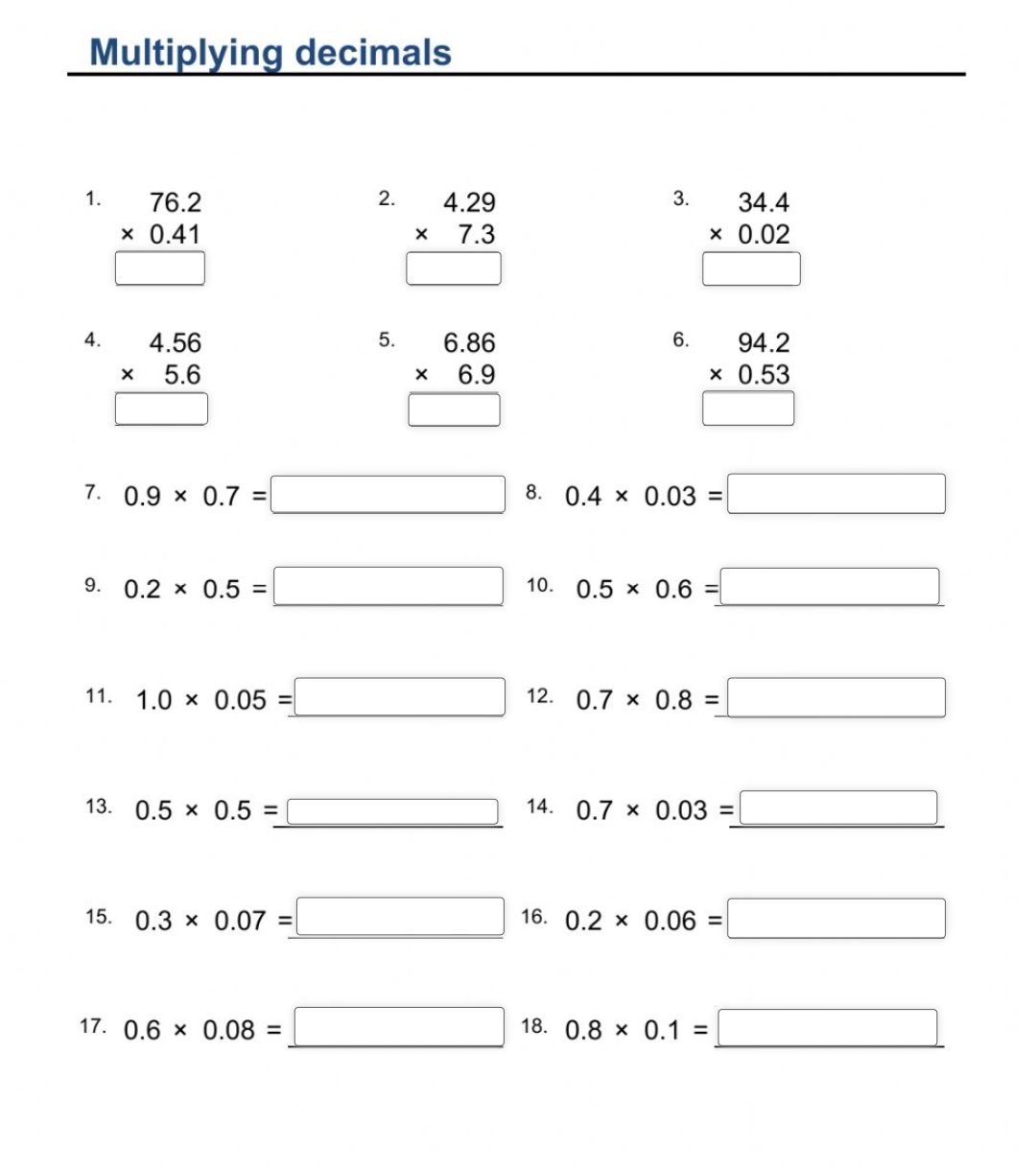 Decimals - Computer - Assignment - Teachmint