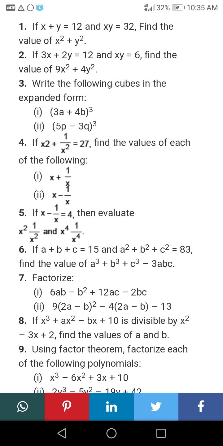polynomials - Maths - Assignment - Teachmint