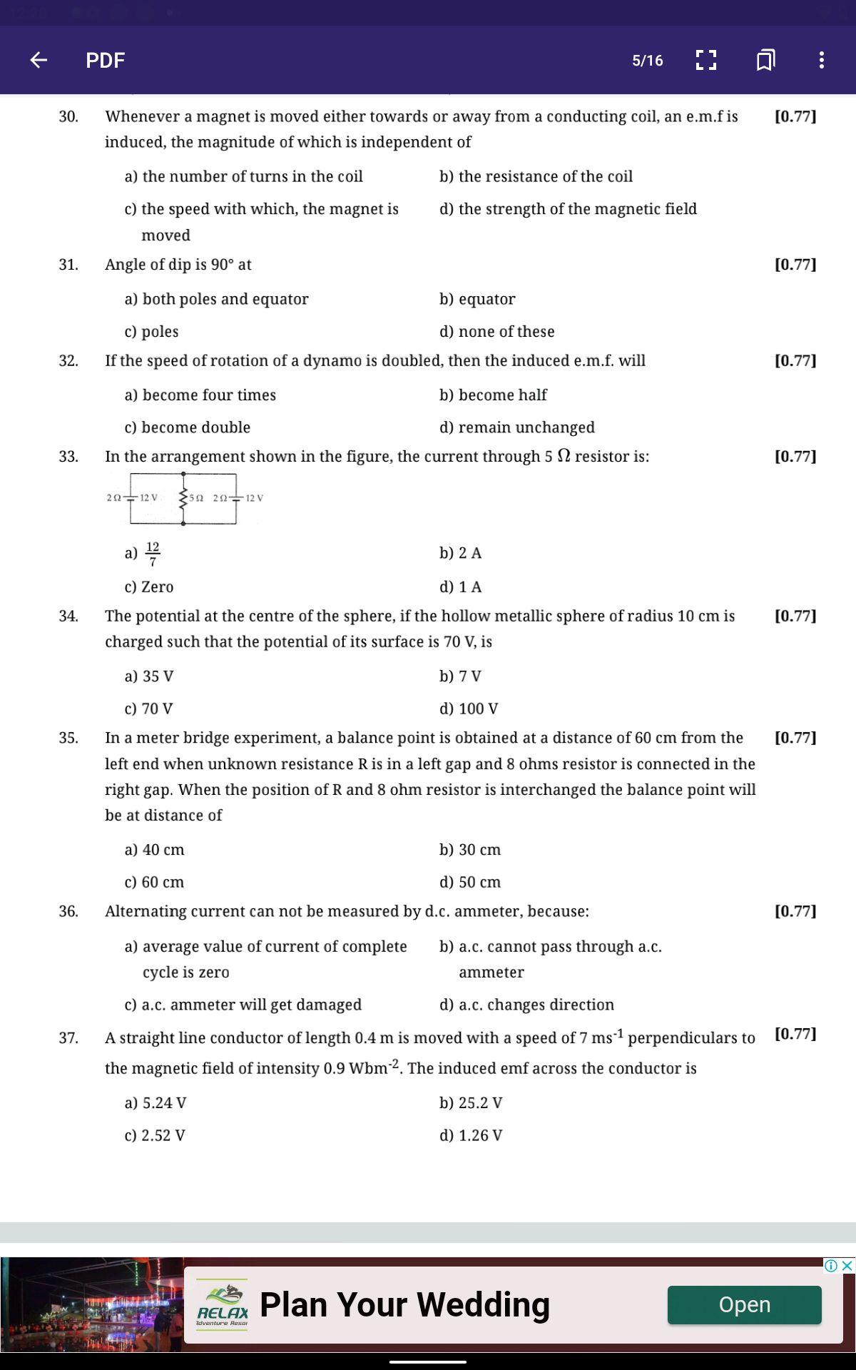 Phy Sample 5 - Physics - Assignment - Teachmint