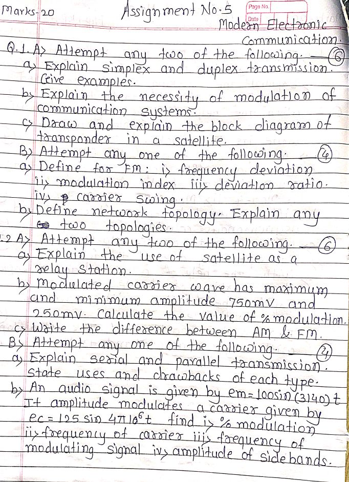 Modern electronics communication systems - Electronics - Assignment ...
