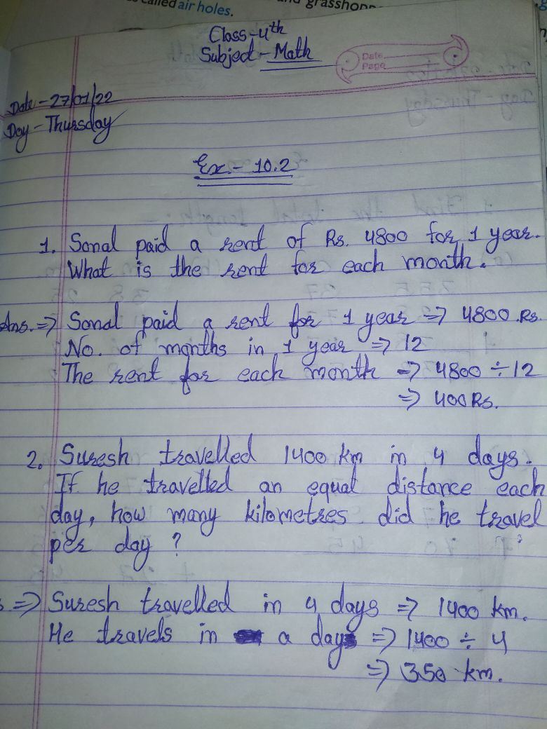 Math(Ex.-10.2) - E.V.S. - Assignment - Teachmint