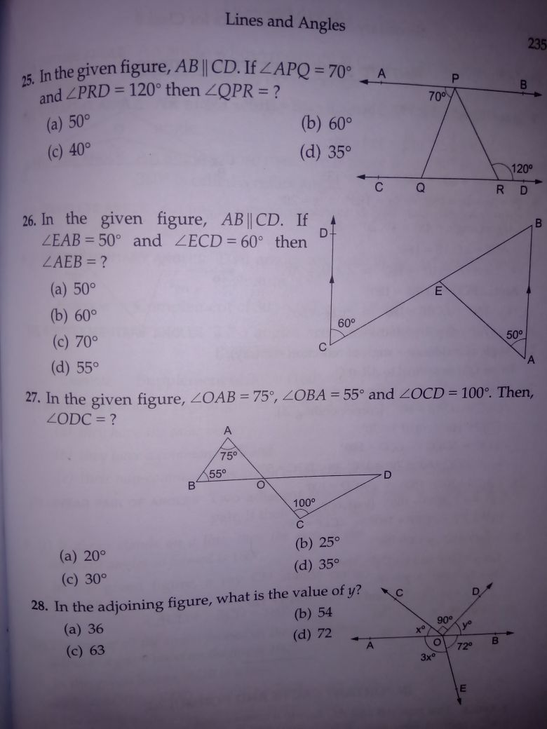 Lines and Angles - Maths - Subjective Test - Teachmint