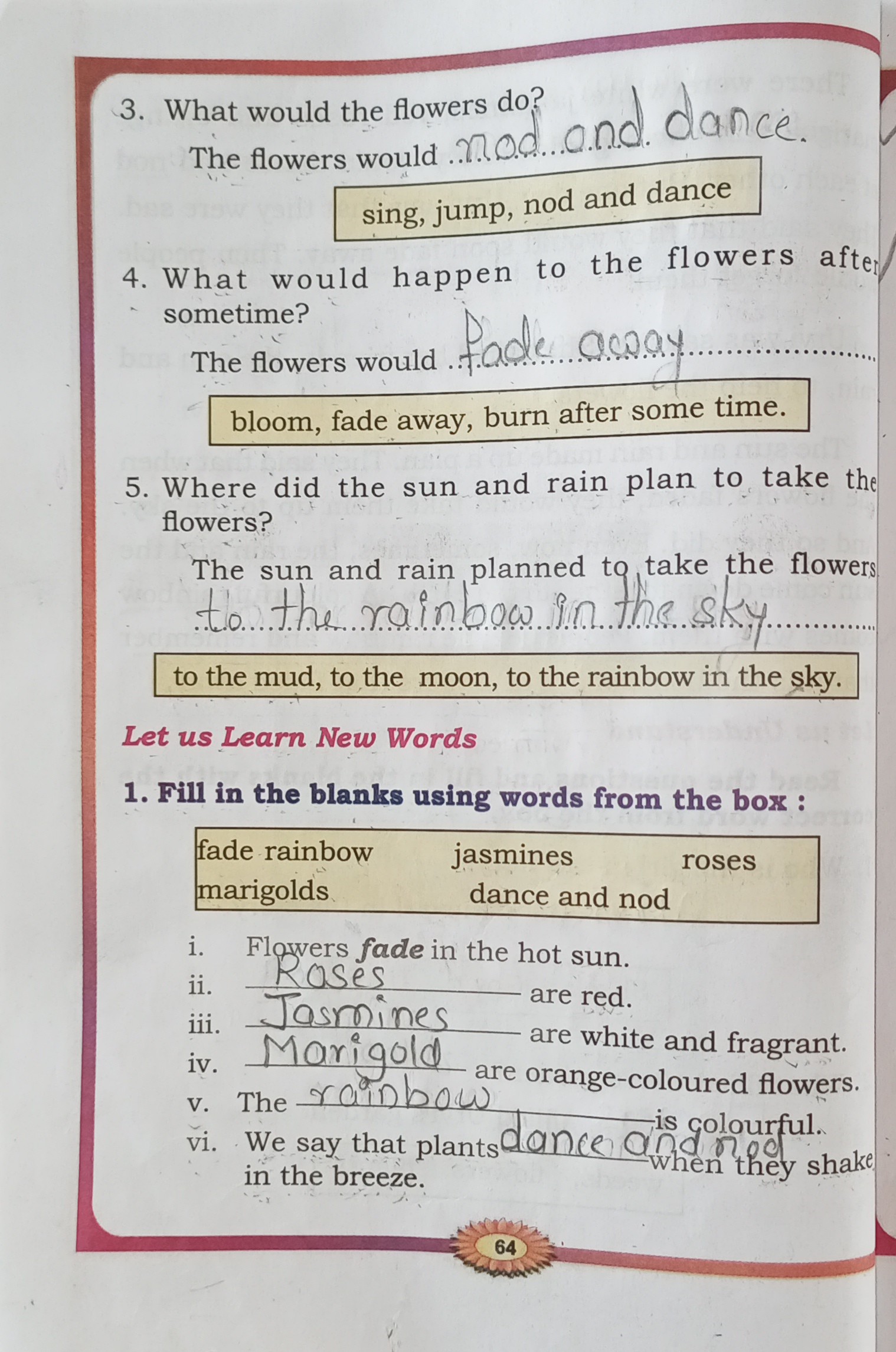 5. Flowers in the sky (Exercise) - English - Notes - Teachmint
