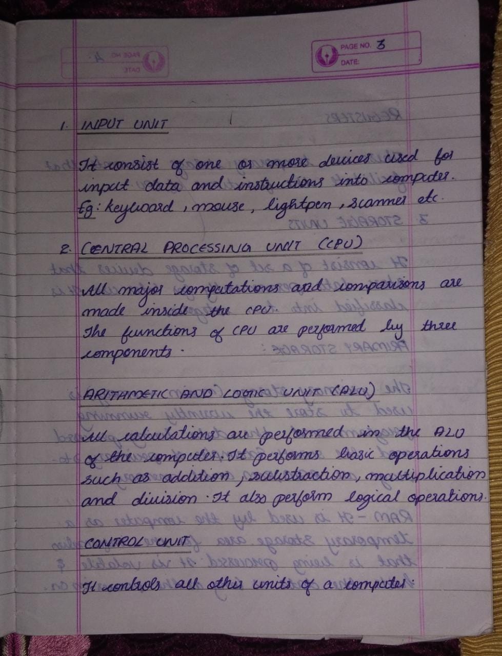 4 Functional Units Of Computer Computer Application Notes Teachmint