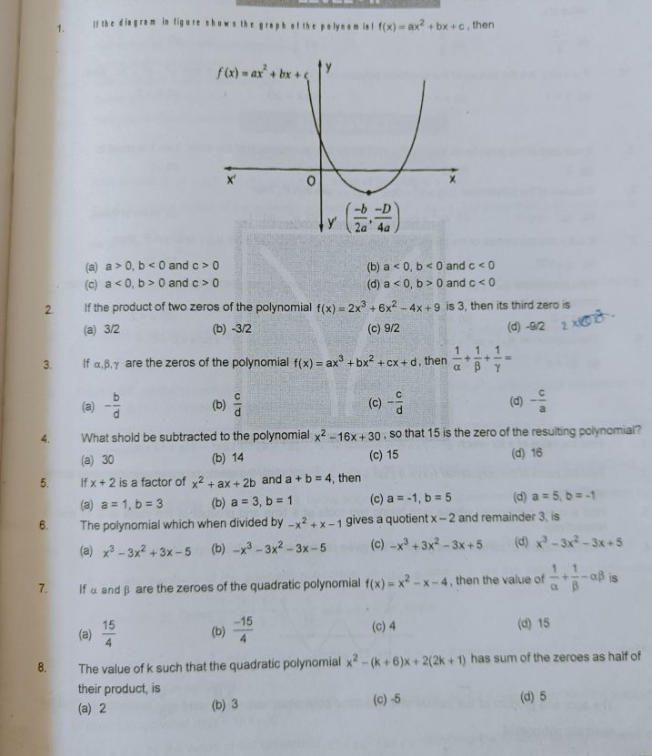 polynomial - Maths - Assignment - Teachmint