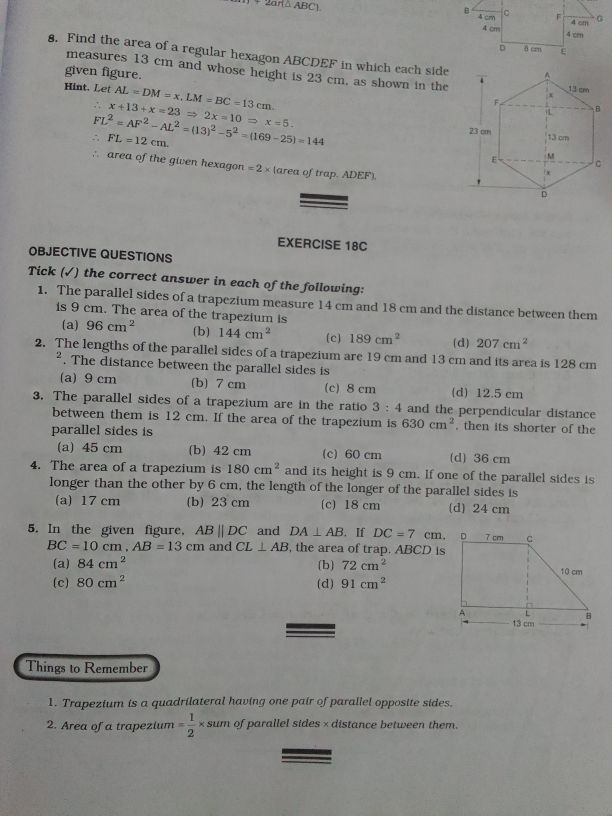 Area Of a Trapezium and a Polygon - Maths - Assignment - Teachmint