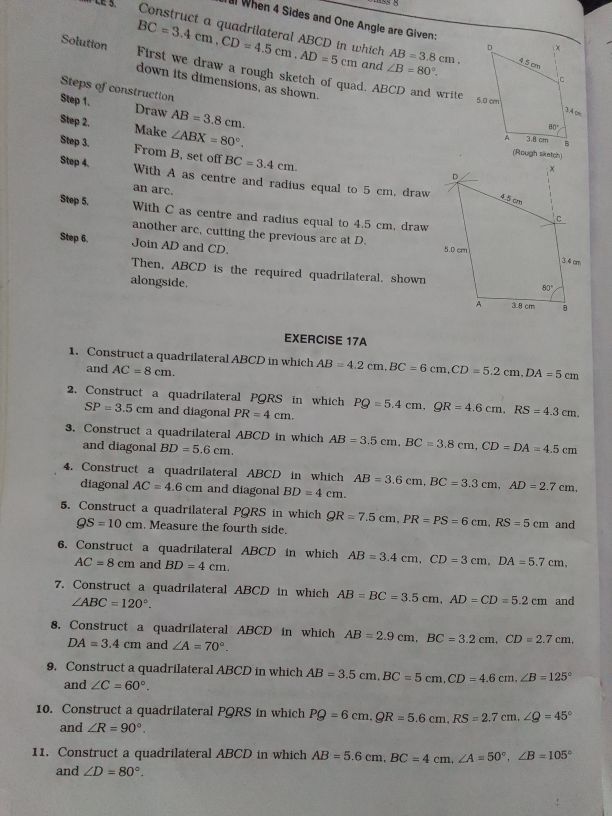 Construction Of Quadrilateral - Maths - Assignment - Teachmint