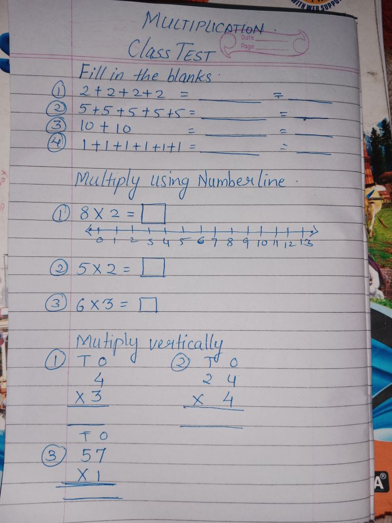 Multiplication - Maths - Subjective Test - Teachmint