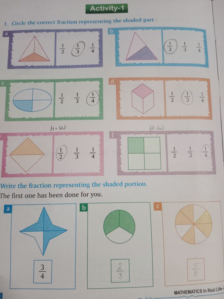 Ch No 8 Fractions Activity 1 - Maths - Notes - Teachmint