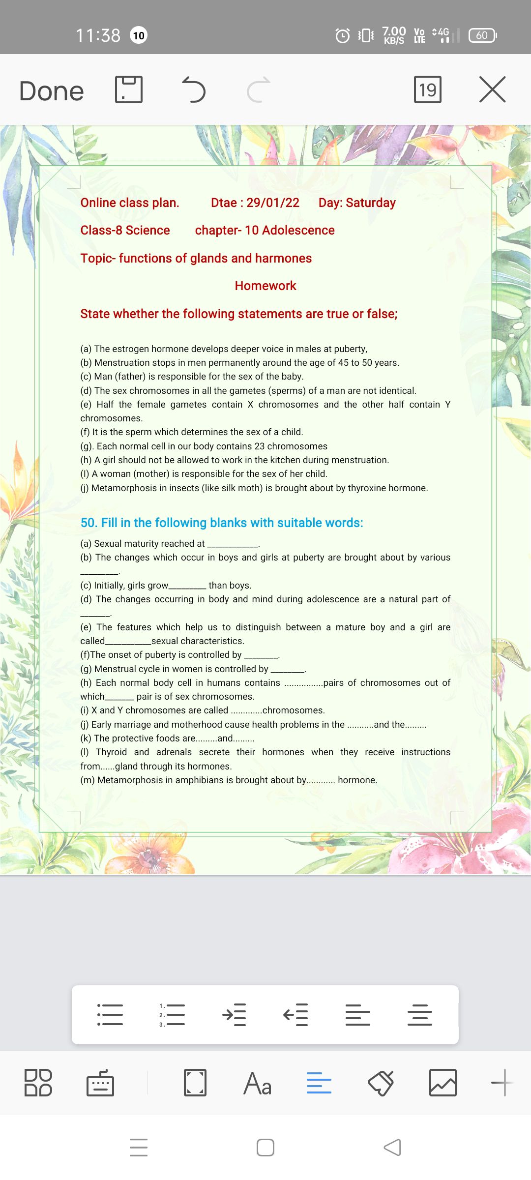 Homework - Science - Assignment - Teachmint