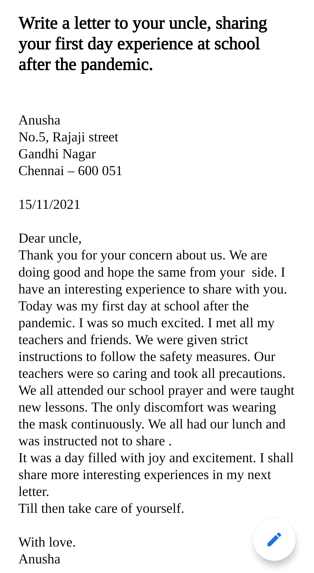 Informal Letter Writing English Notes Teachmint
