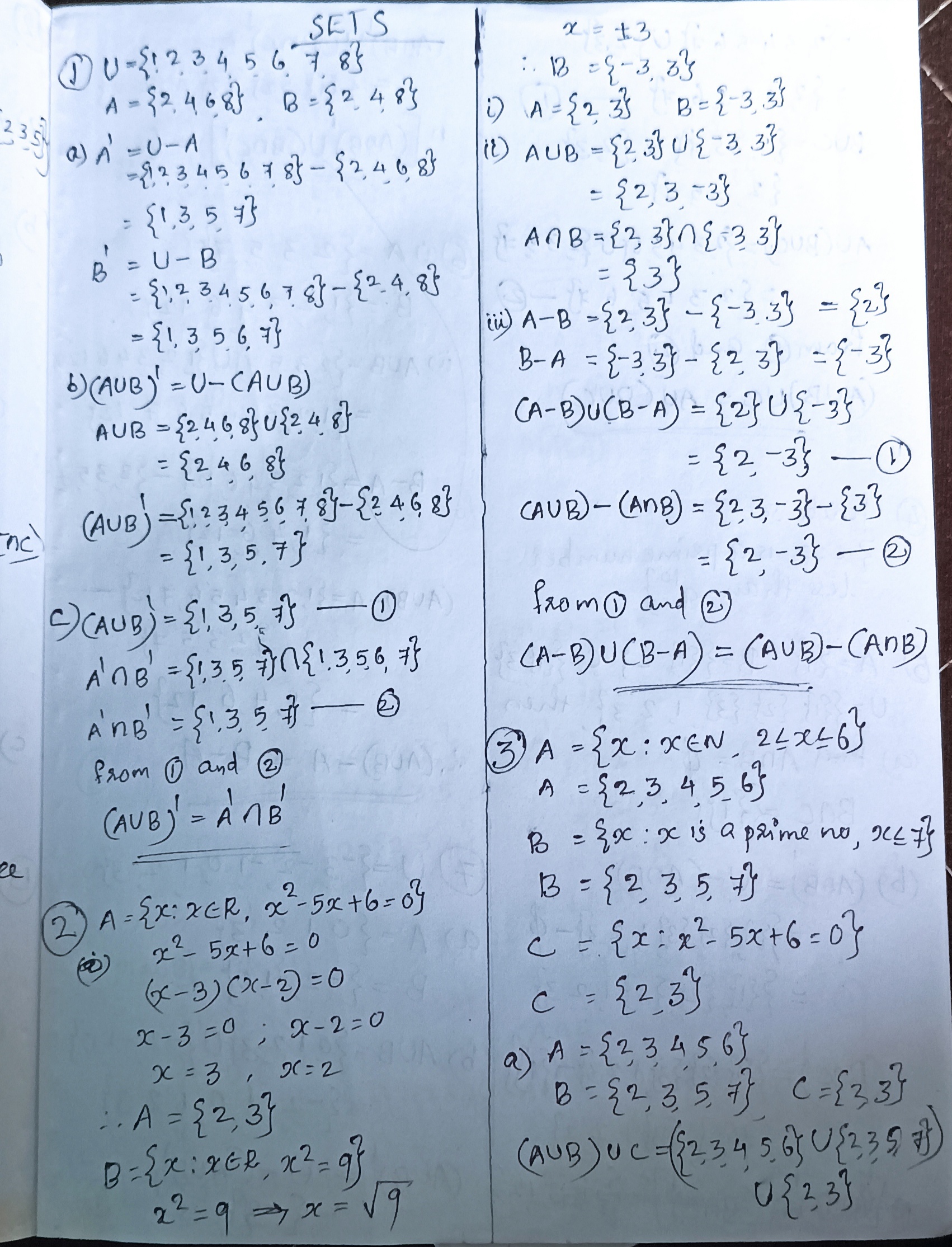 Answers - Maths - Notes - Teachmint