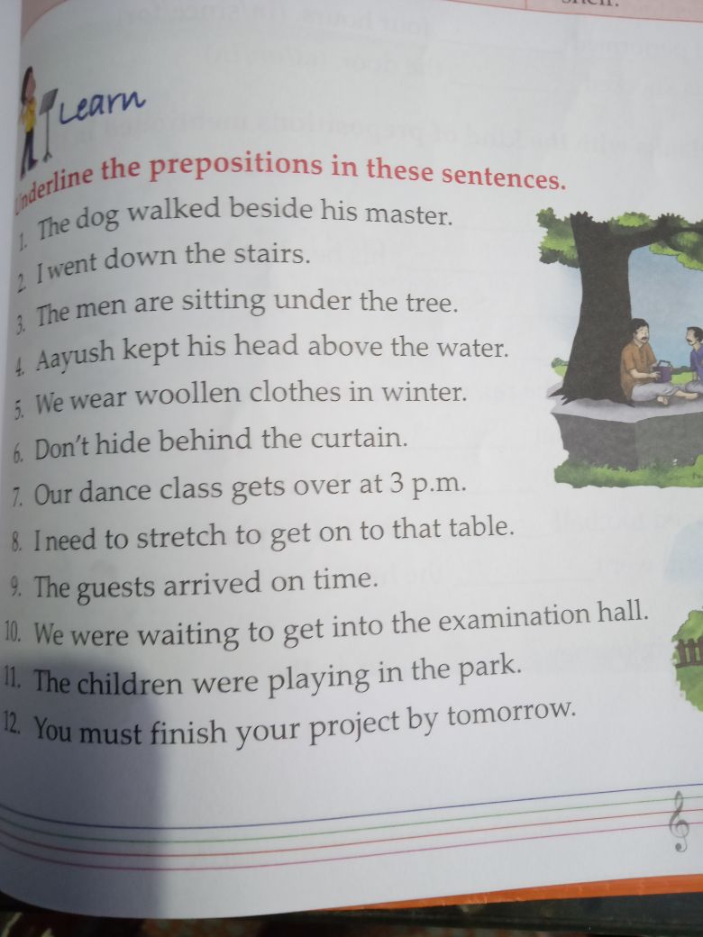Underline The Preposition - English - Assignment - Teachmint