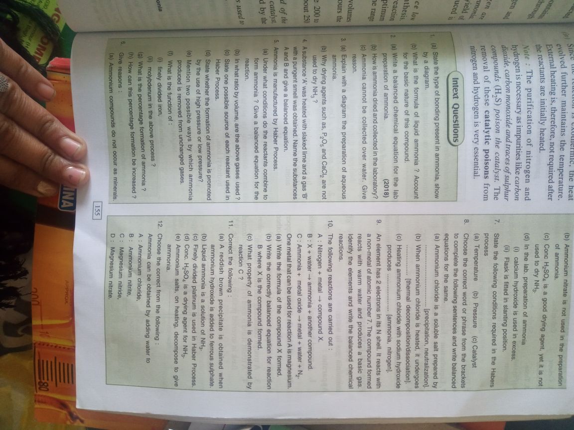 Ammonia - Chemistry - Assignment - Teachmint