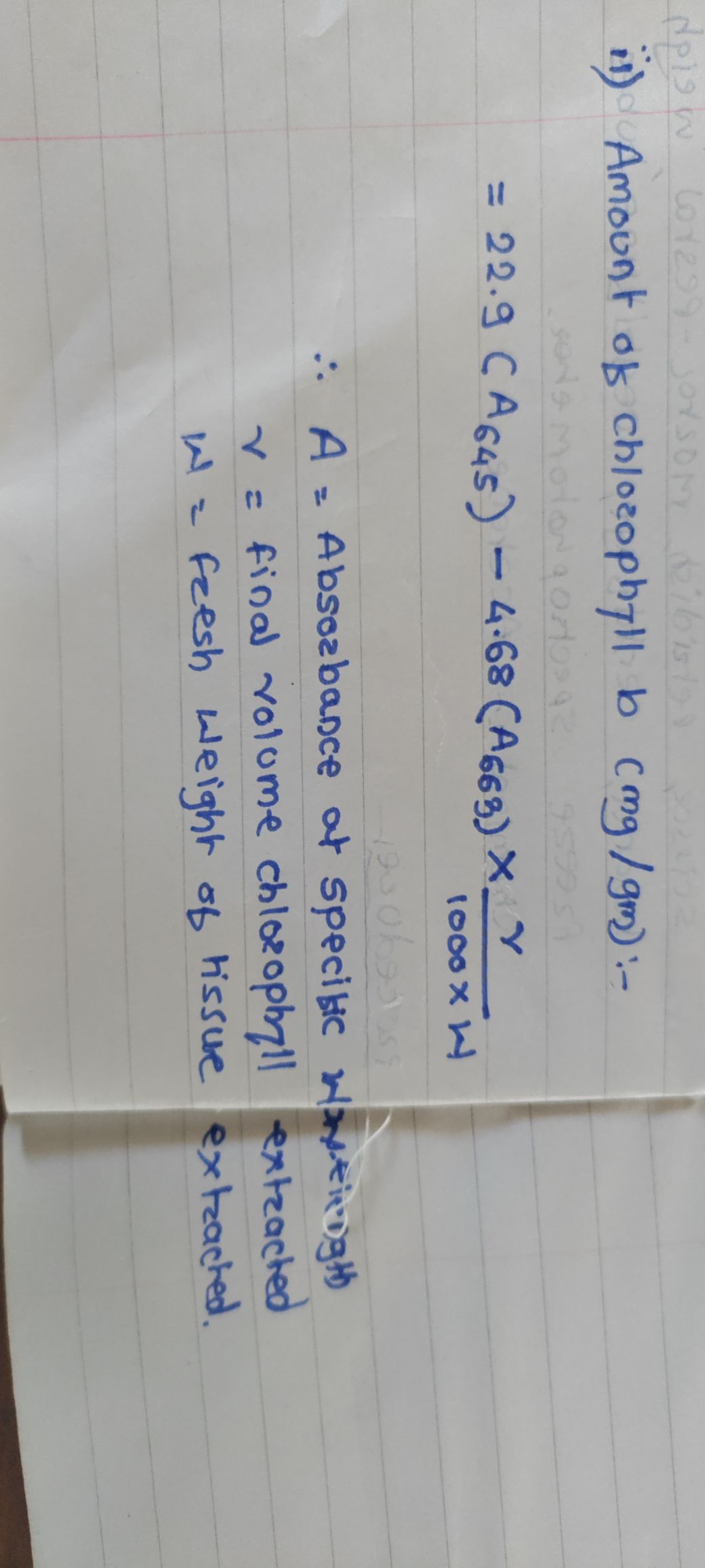 Chl b - BC-212 T (Physical Biochemistry) - Notes - Teachmint