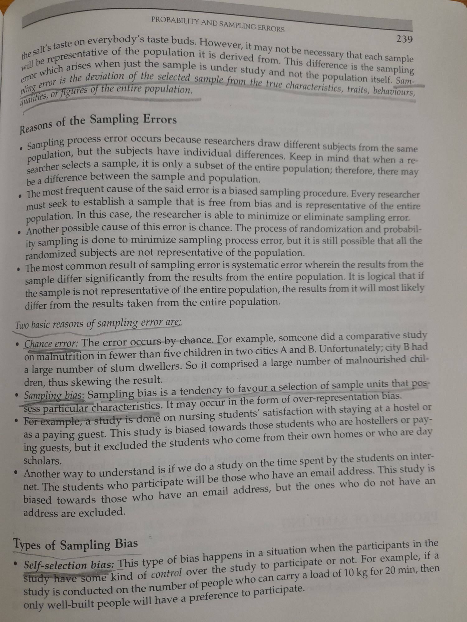 Sampling Errors - Research - Notes - Teachmint